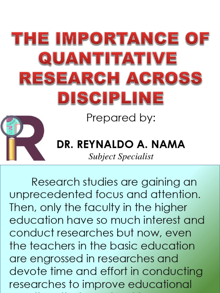 2 Importance of Quantitative Research Across Discipline | PDF | Health ...