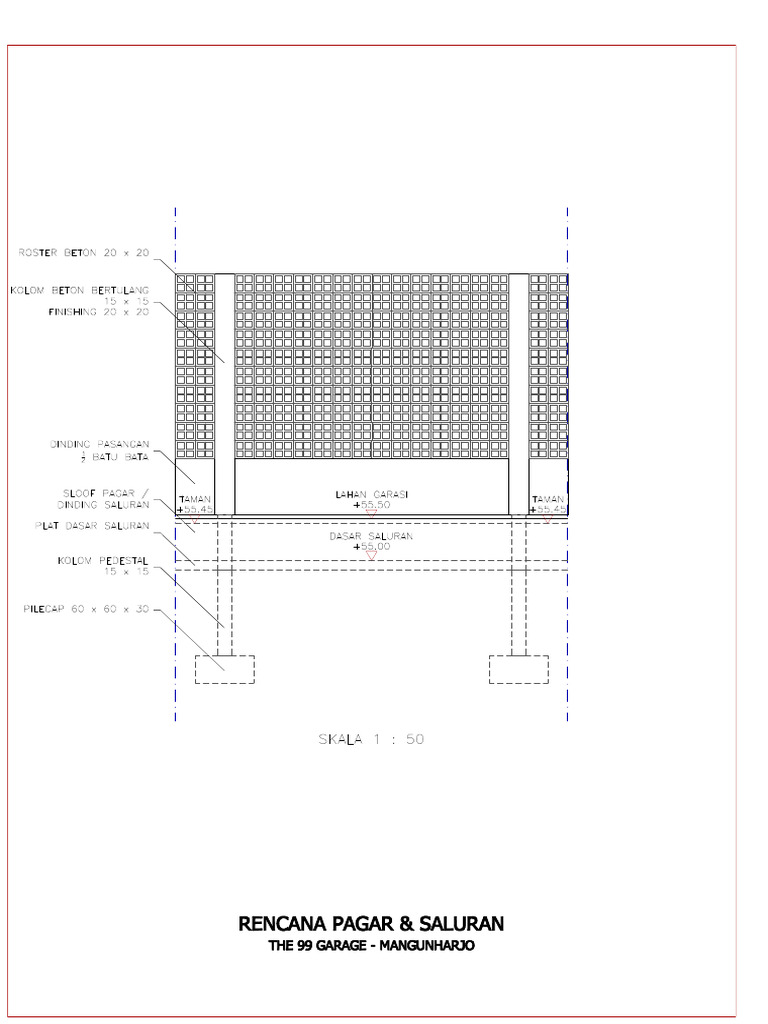 Garasi Rencana Pagar & Saluran | PDF