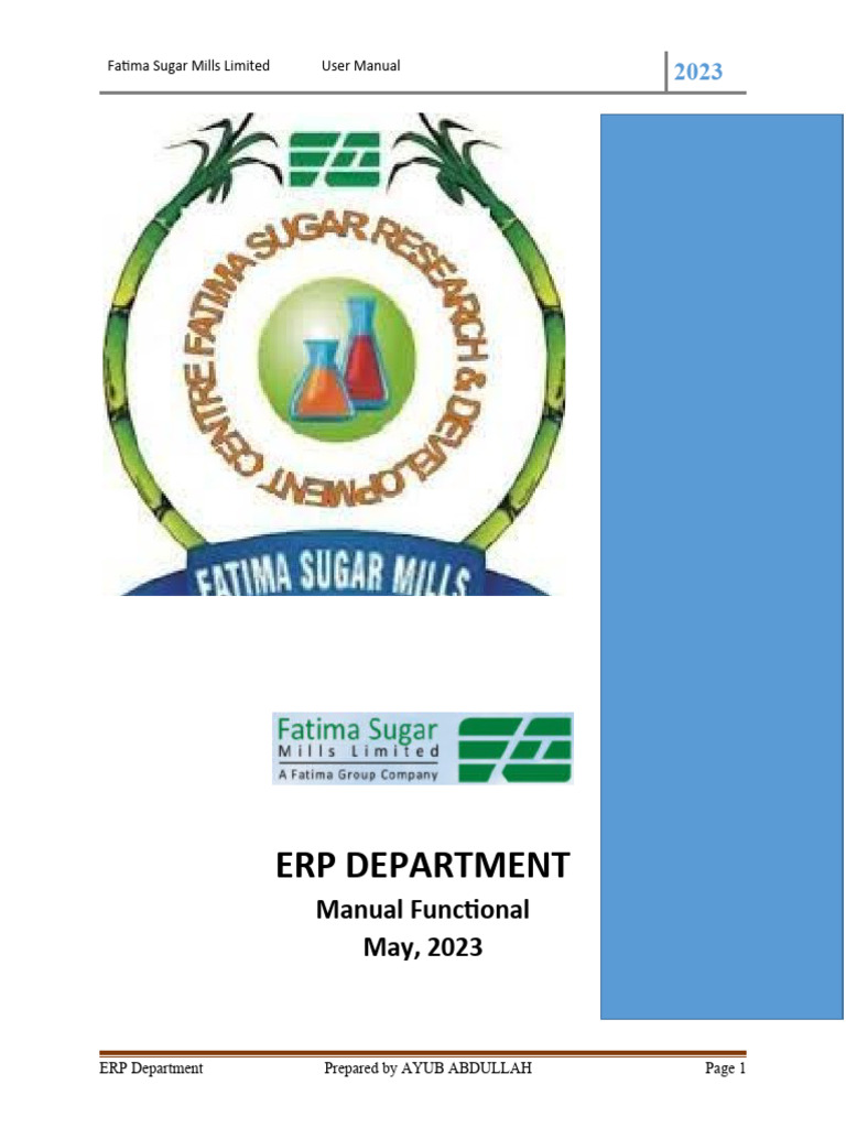 Fatima Sugar Mills User Manual 2023 | PDF | Computing