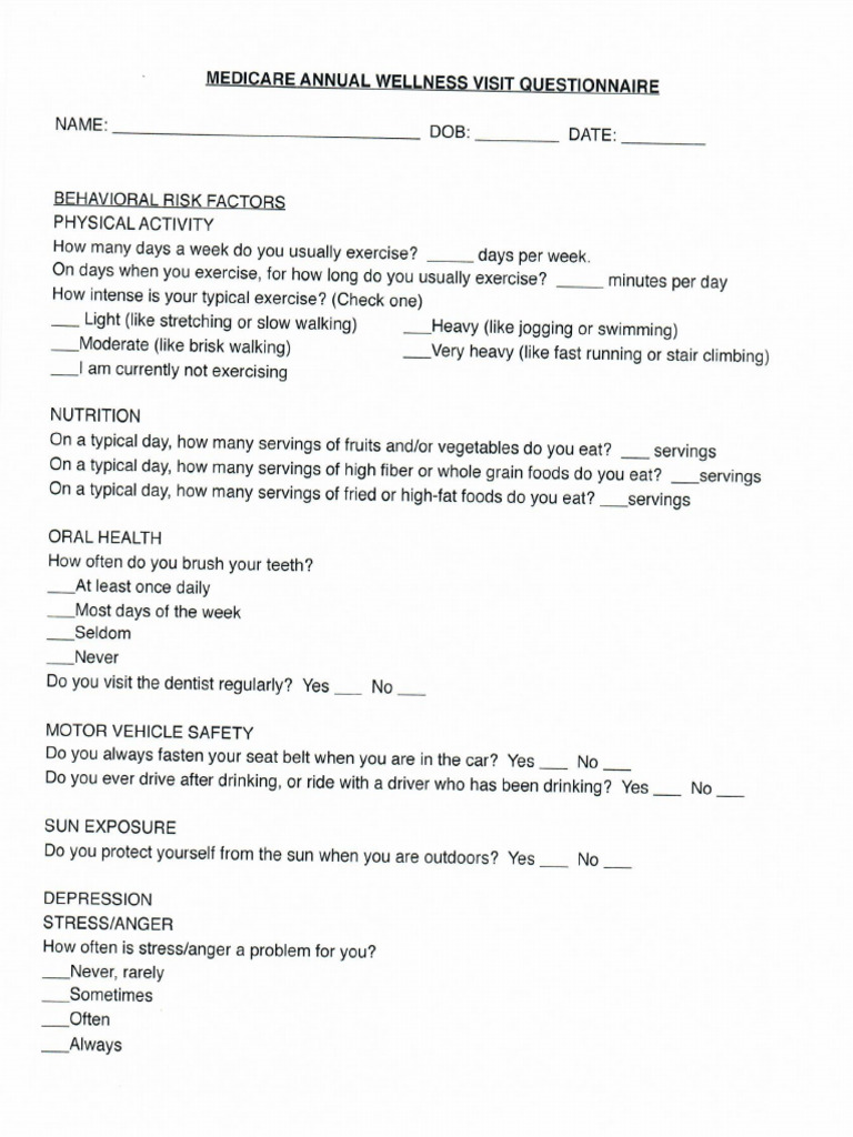 Medicare Annual Wellness | PDF
