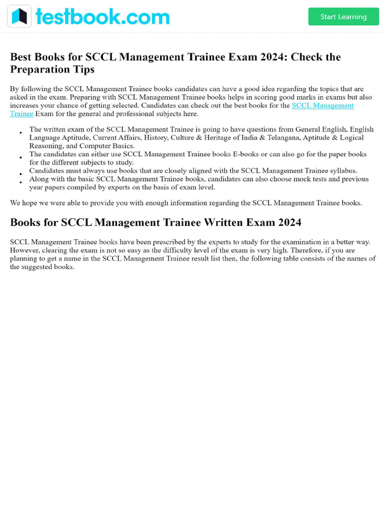 Best Books For SCCL Management Trainee Exam 2024 - Check The ...