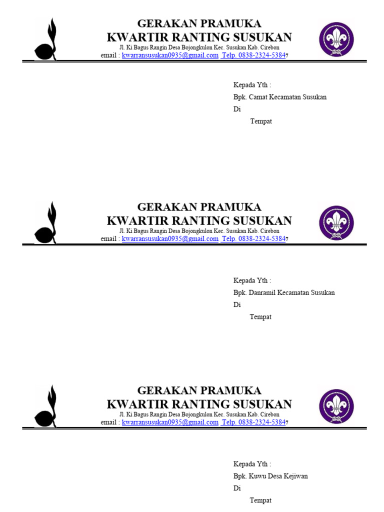 Kop Surat Kwarran | PDF