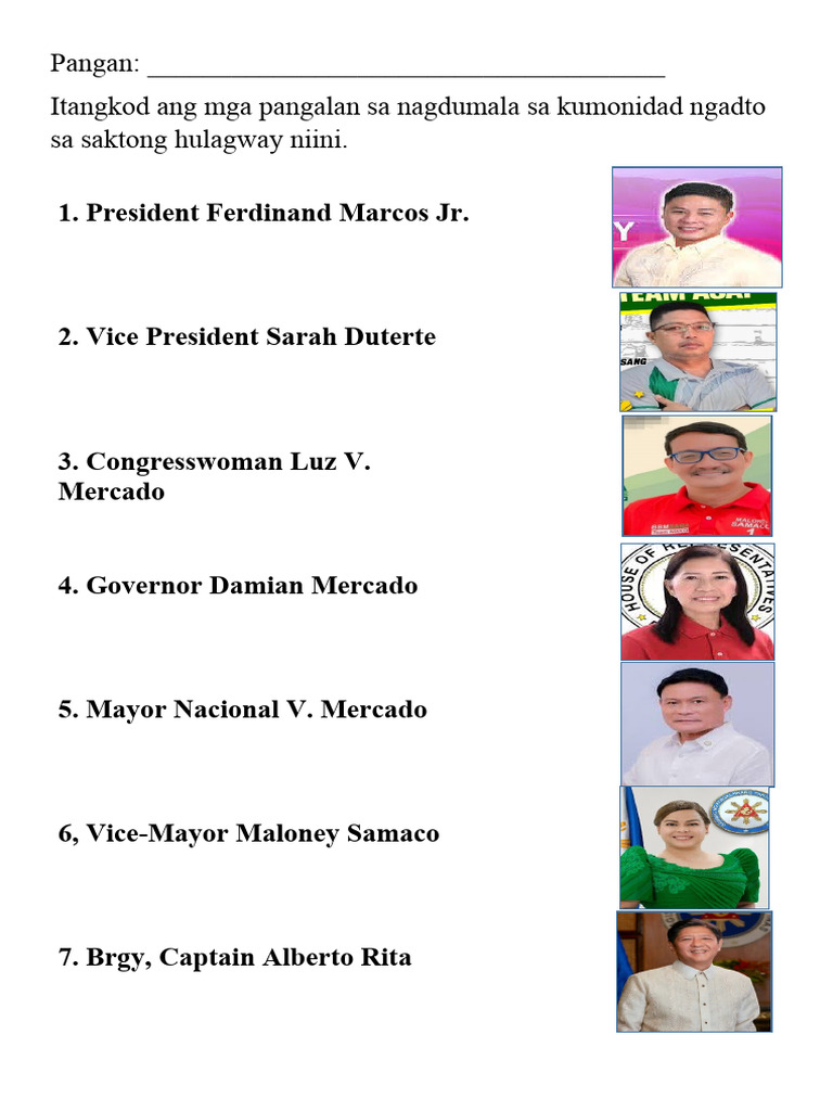 Community Leaders Worksheet | PDF