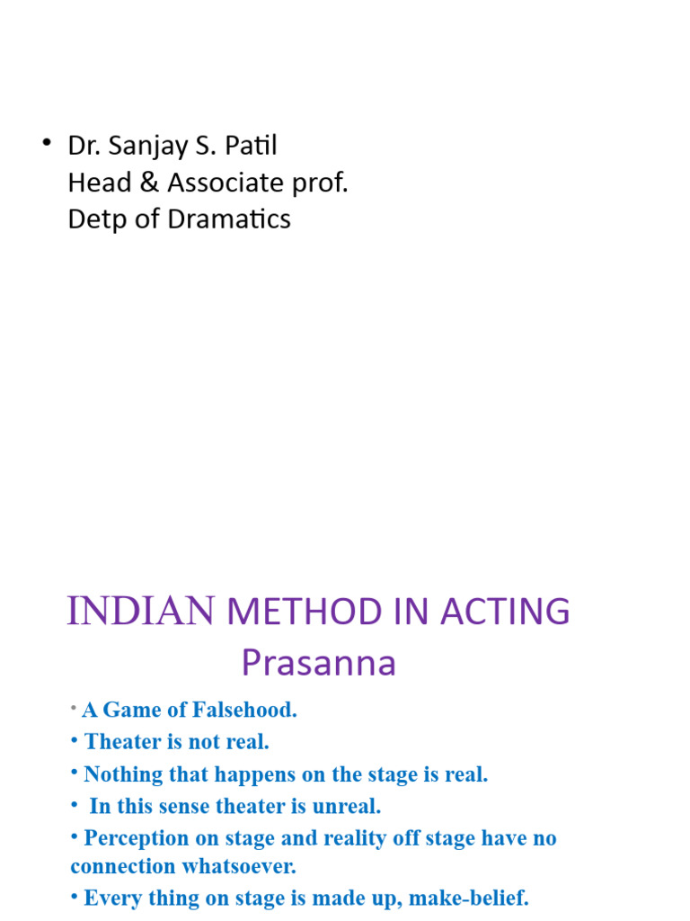 Indian Method in Acting | PDF | Truth | Reality