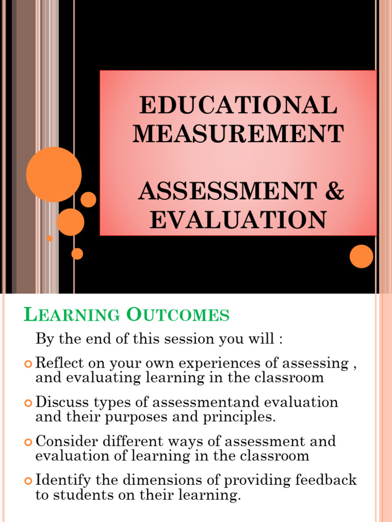 New Assessment and Evaluation Handout | PDF | Educational Assessment ...