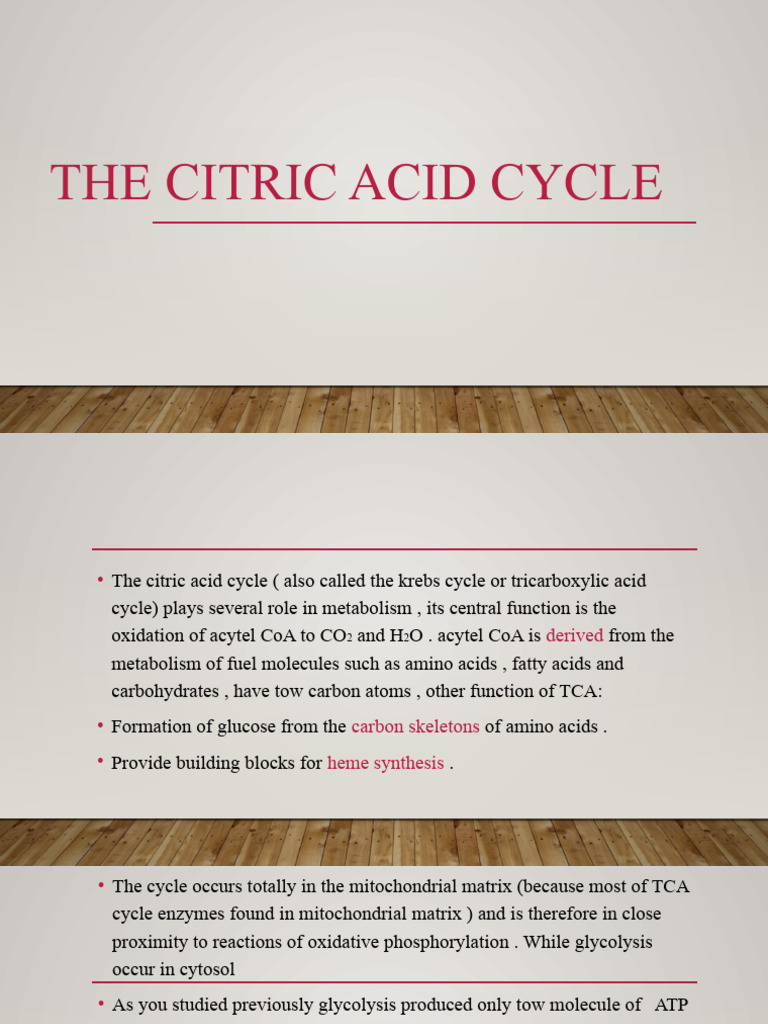The Citric Acid Cycle | PDF | Citric Acid Cycle | Chemistry