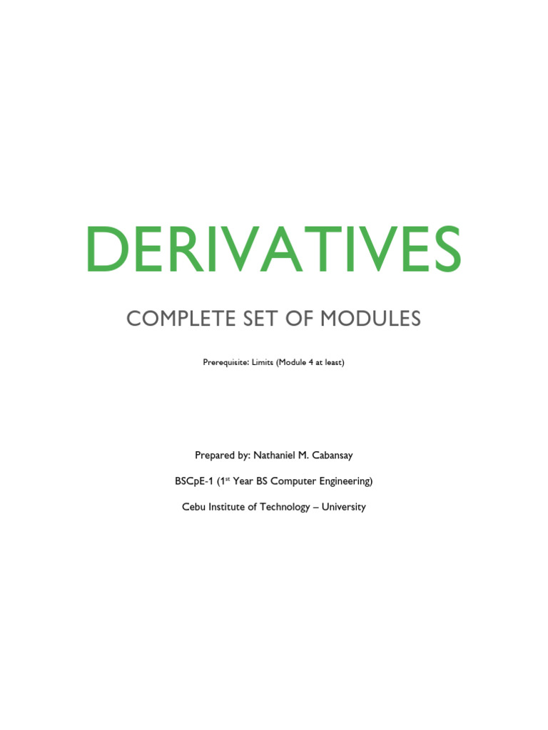 Comprehensive Guide to Derivatives | PDF | Trigonometric Functions ...