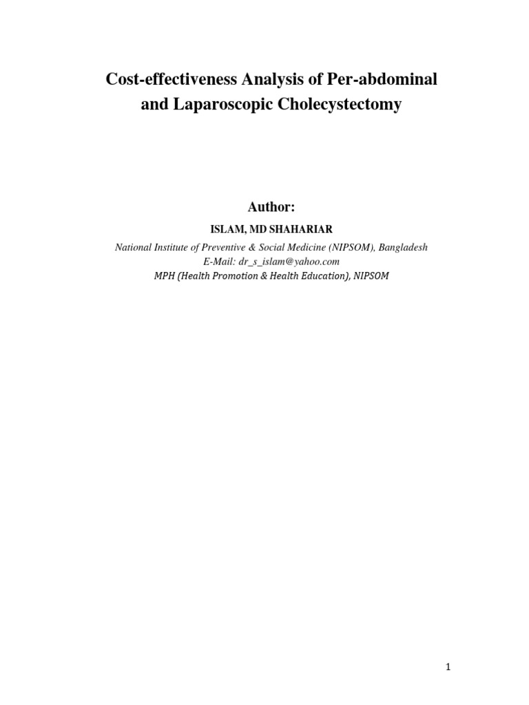 Cost Effective Analysis of LC Vs PAC | PDF | Patient | Health Care