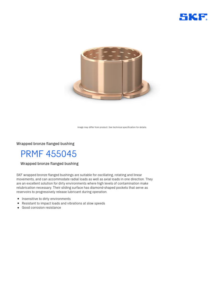 PRMF 455045 - Bushings, Thrust Washers and Strips - SKF | PDF | License | Application Software