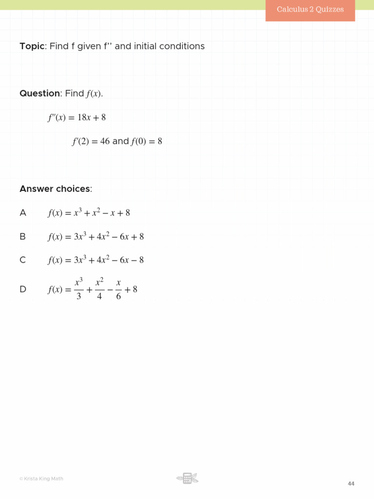 9 Find F Given F'' and Initial Conditions | PDF | Derivative ... 9 Find F Given F'' and Initial Conditions | PDF | Derivative ...