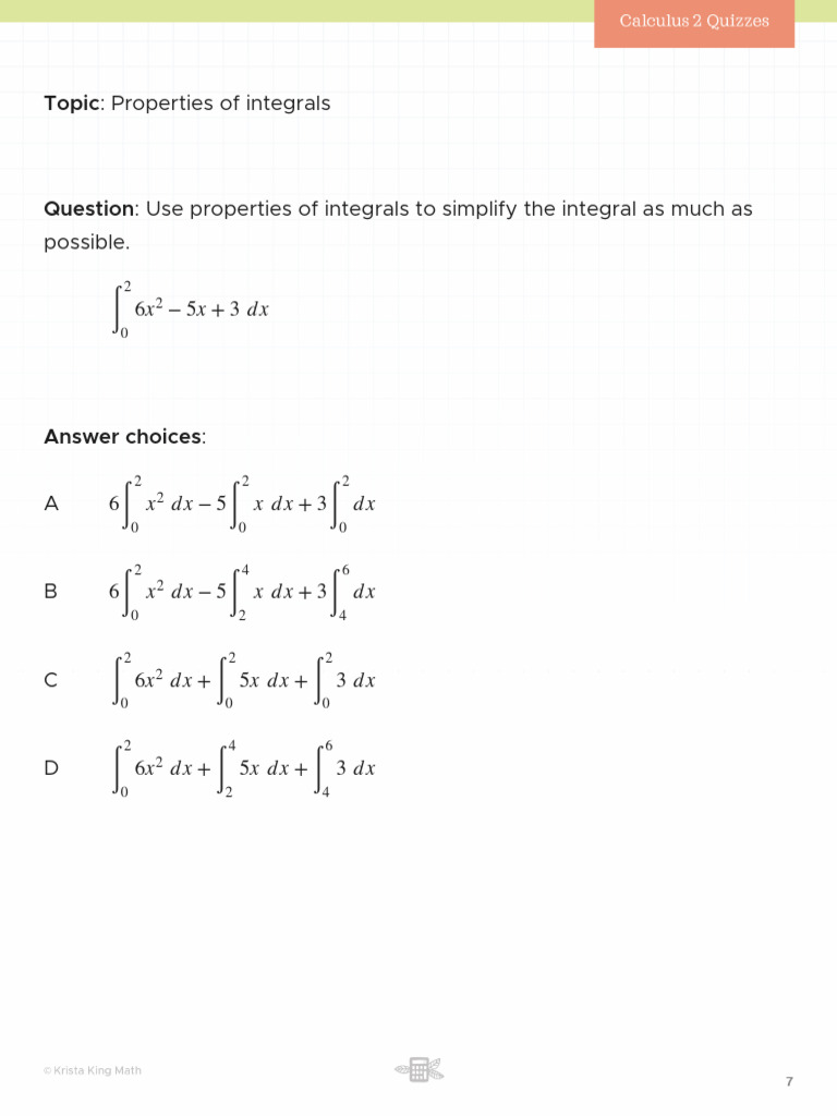 4 Properties of integrals | PDF | Integral | Mathematical Analysis