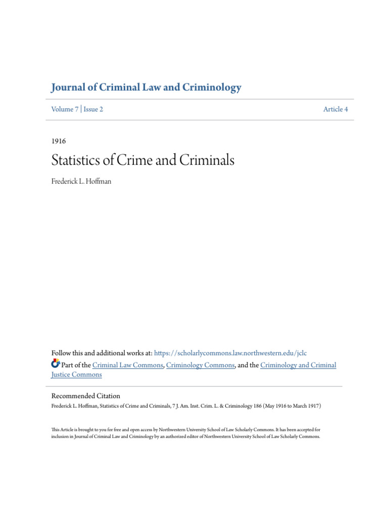 Statistics of Crime and Criminals | PDF | Crimes | Crime & Violence