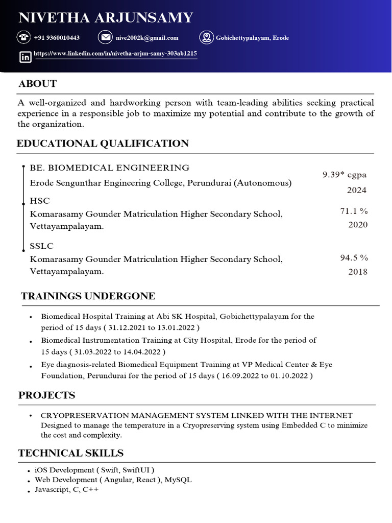 Nivetha Resume PDF | PDF | Computing