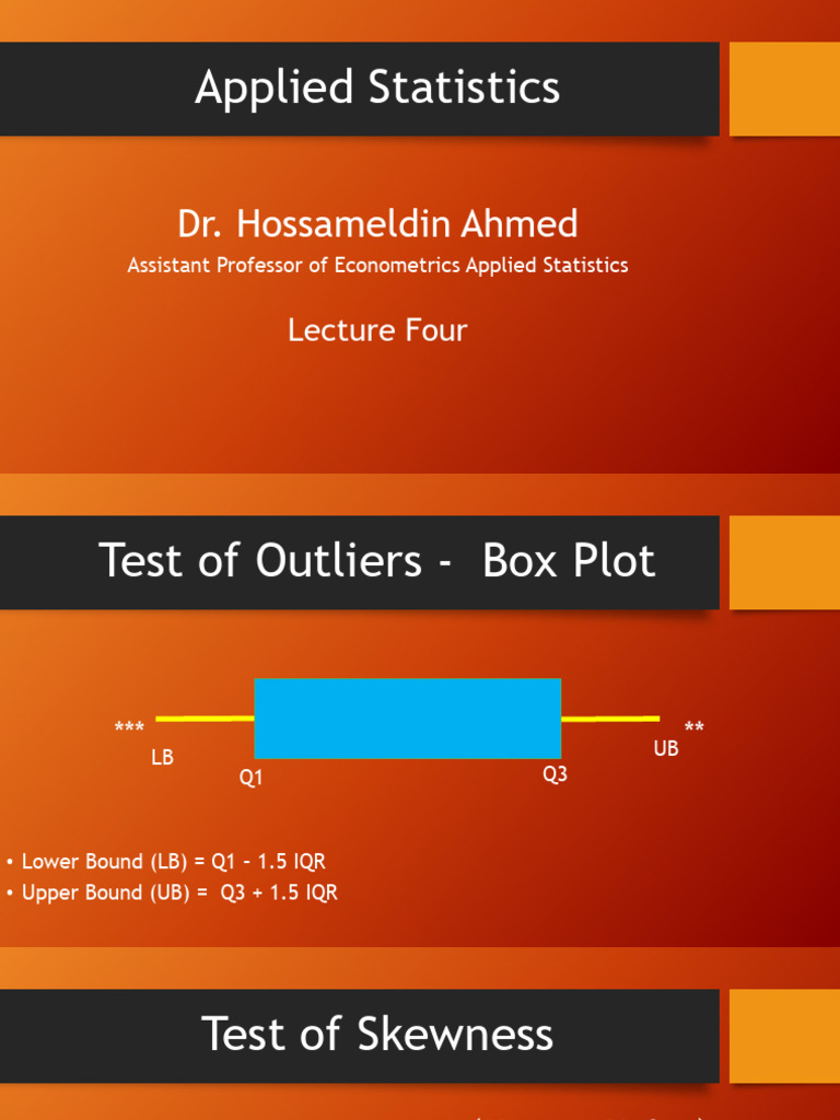 Lecture 4 - Test of Outliers and Test of SKewness | PDF | Coefficient ...