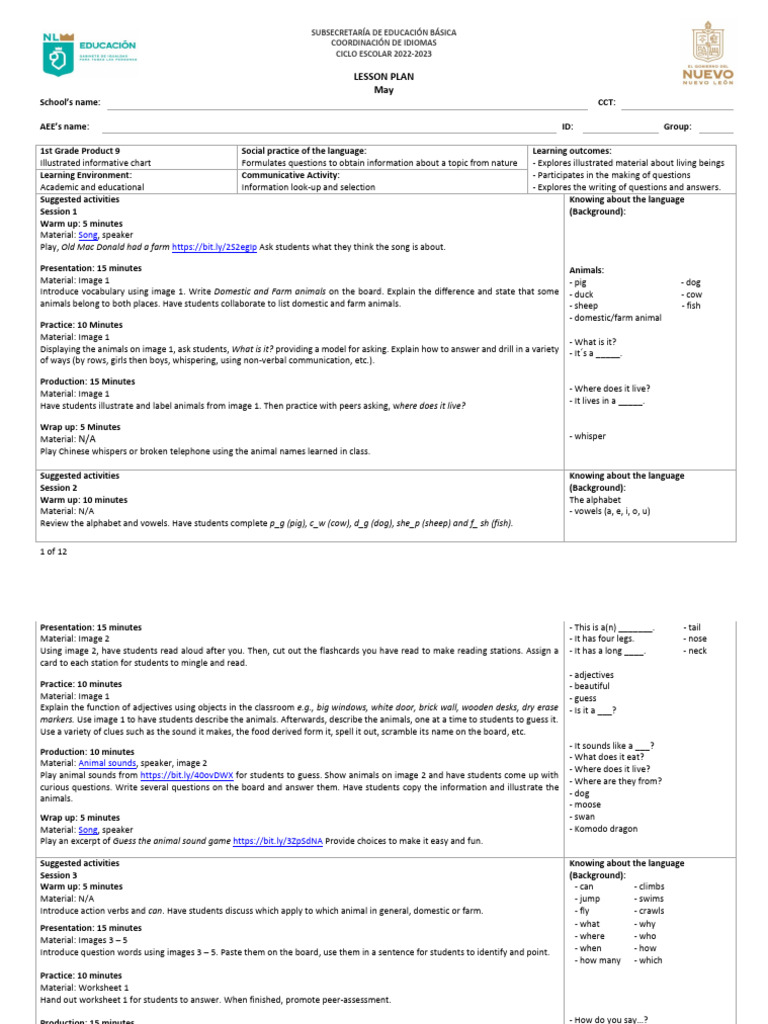1st Grade Lesson Plan Product 9 May | PDF | Lesson Plan | Word Search