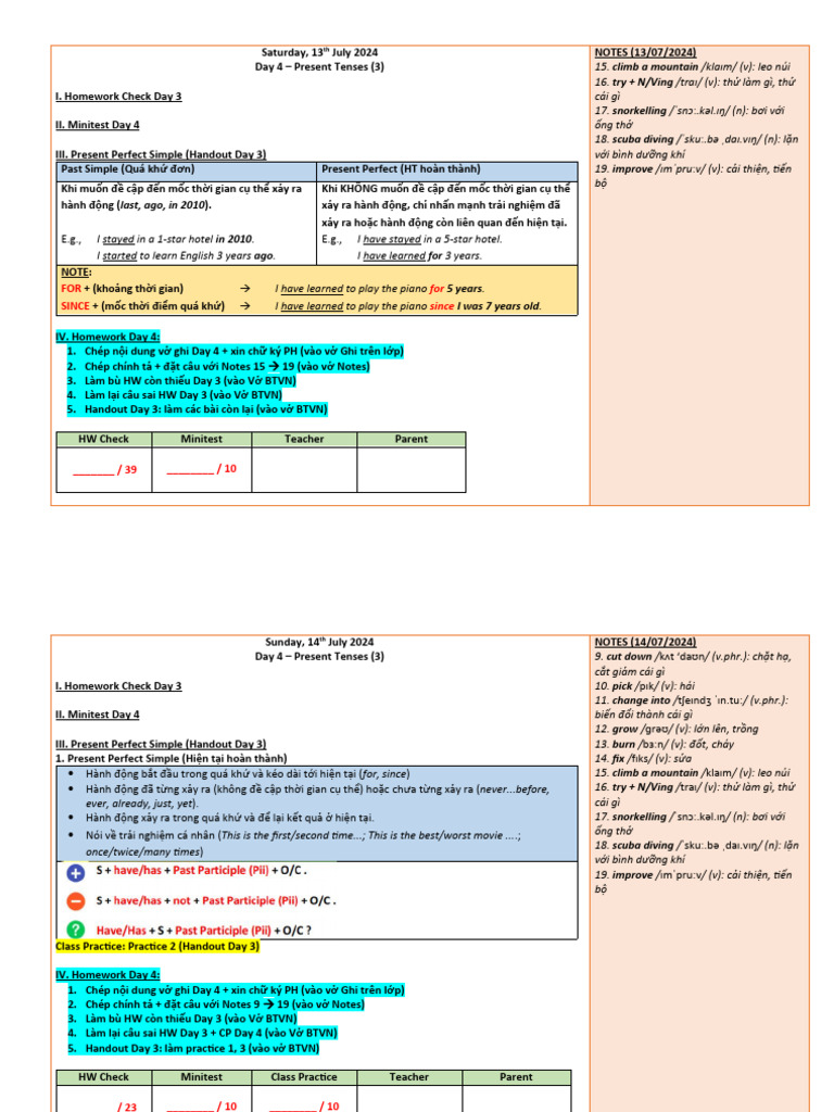 Day 4 - Vo ghi tren lop 5B - SAT 13.07.2024 | PDF
