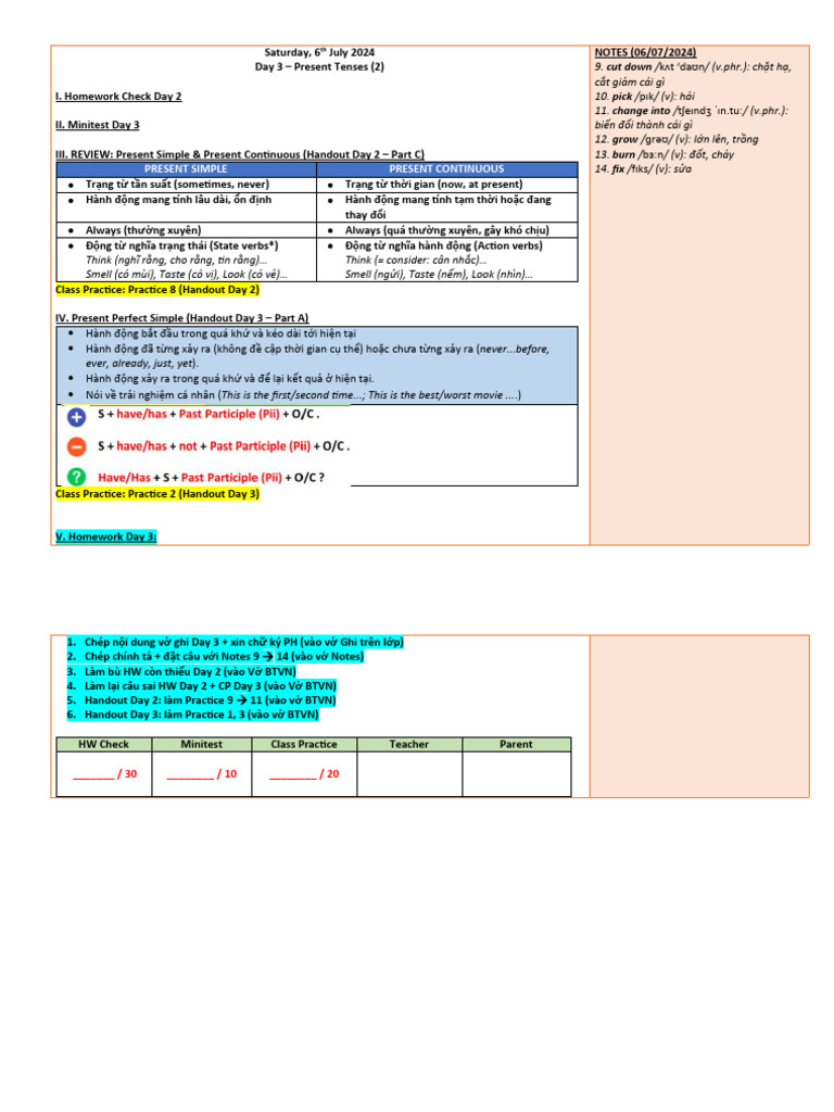 Day 3 - Vo ghi tren lop 5B - SUN 06.07.2024 | PDF