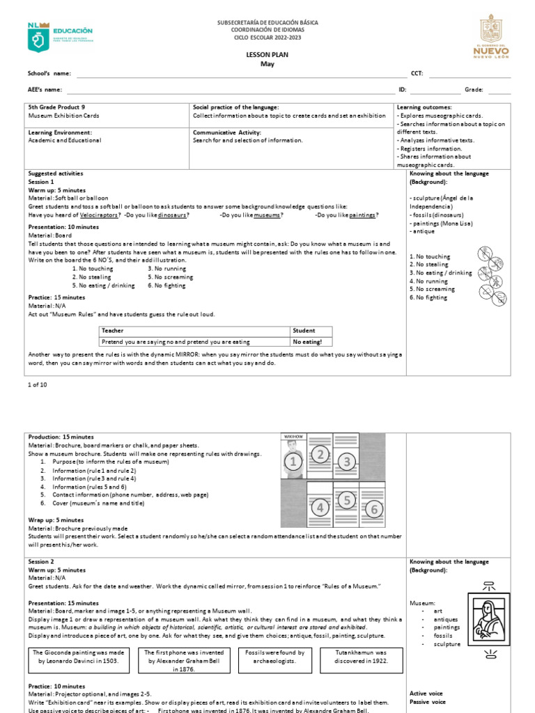 5th Grade Lesson Plan Product 9 May | PDF | Subject (Grammar) | Linguistics