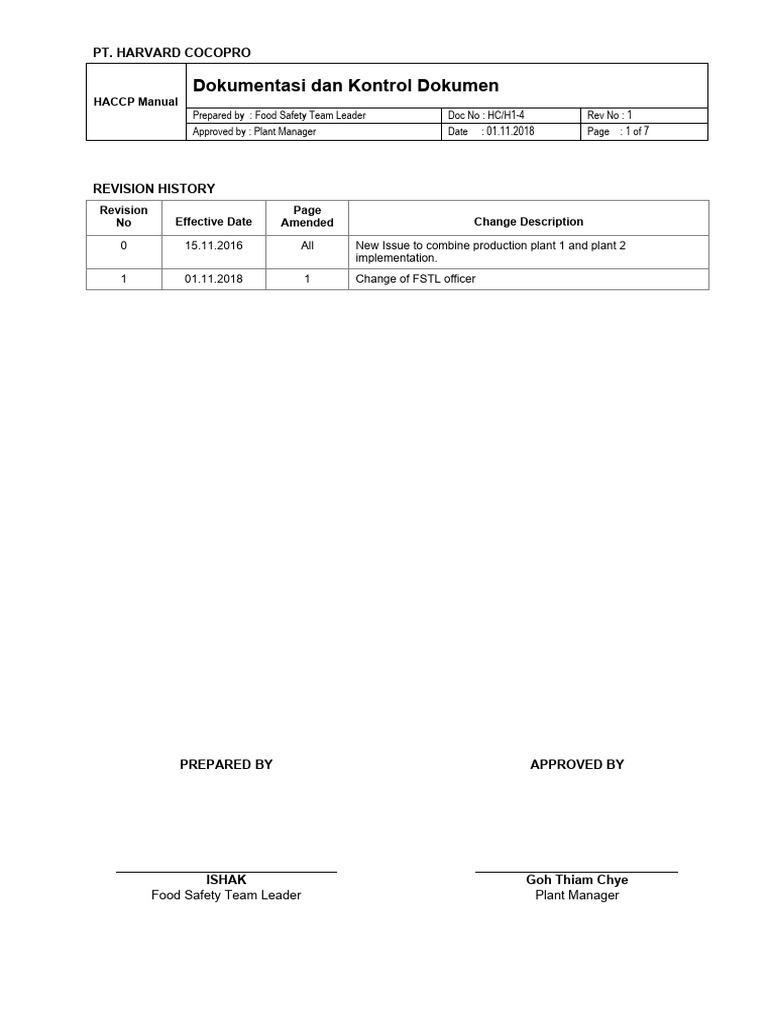 HC H1 4 (R1) DocControl Indo | PDF