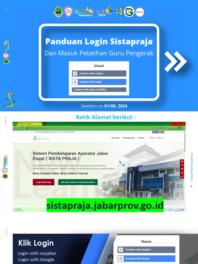 Panduan Login Sista Praja Jabar | PDF