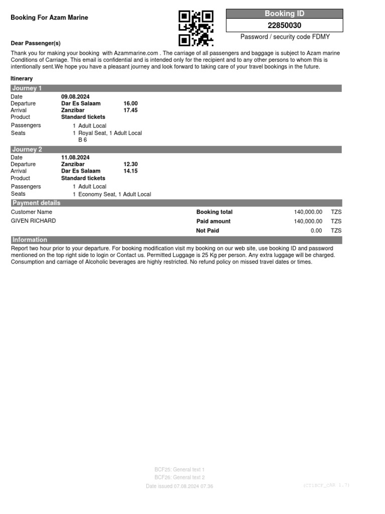 Marine Ticket. | PDF