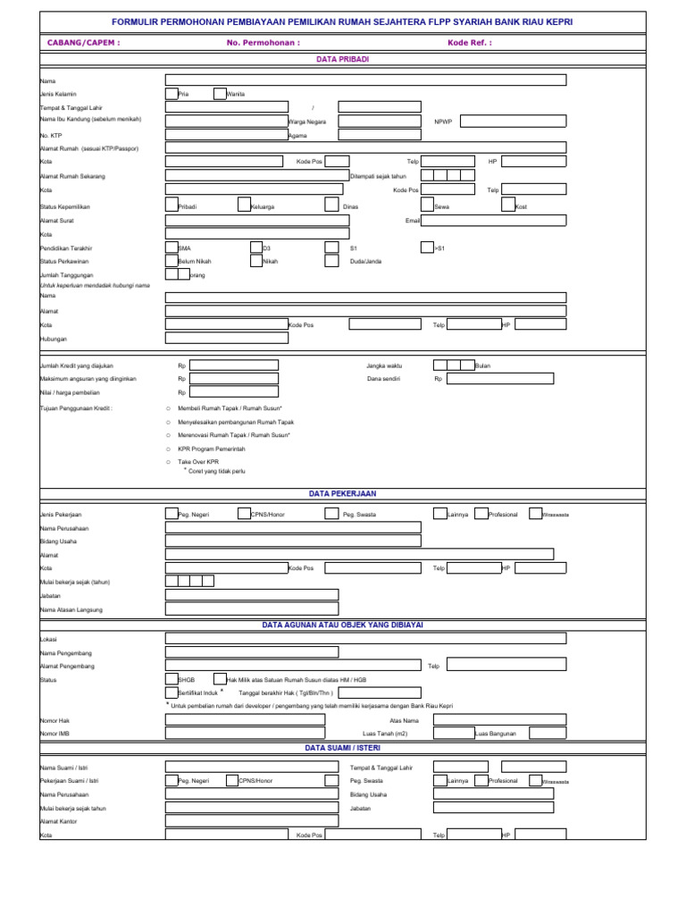 1.formulir FLPP | PDF