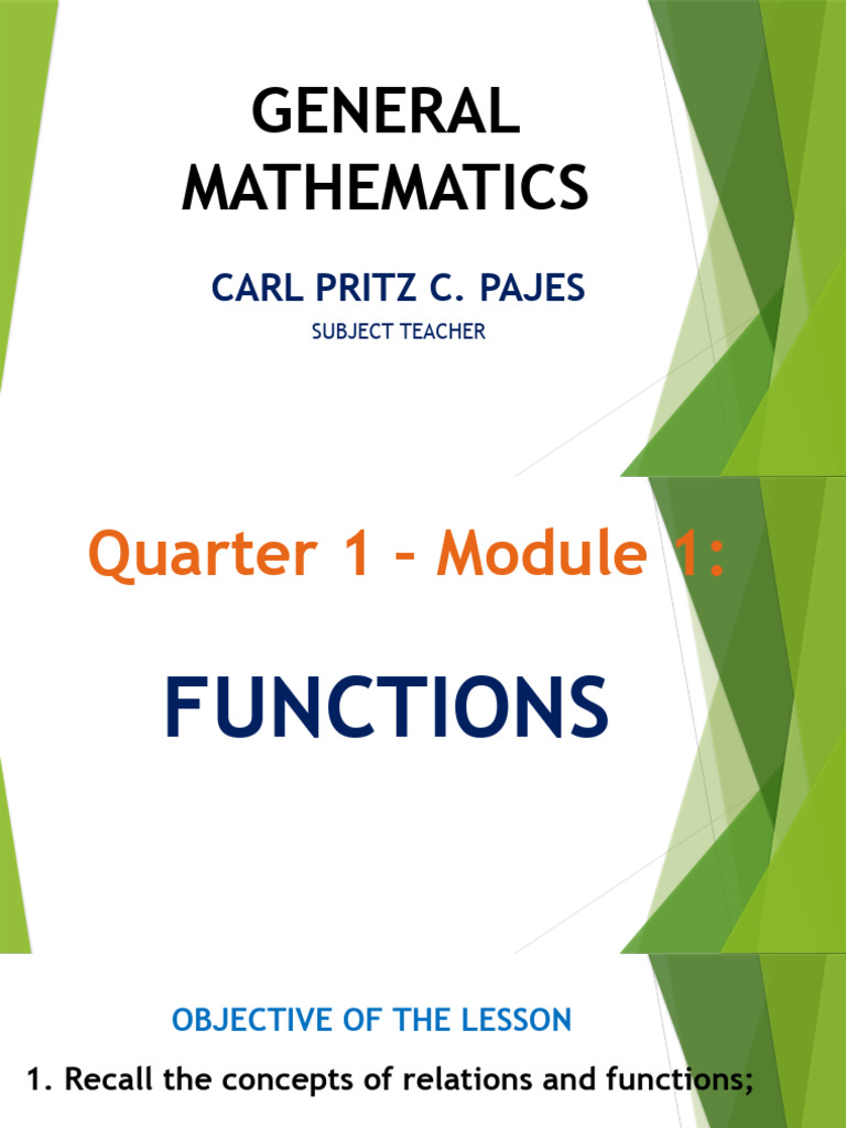 Gen - Math Module 1 q1 Part 1 | PDF | Function (Mathematics) | Numbers