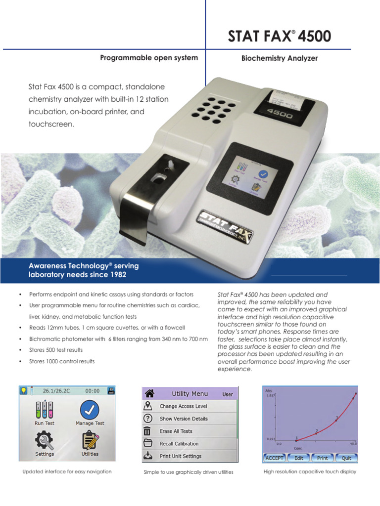 Stat Fax 4500: Biochemistry Analyzer Programmable Open System | PDF ...