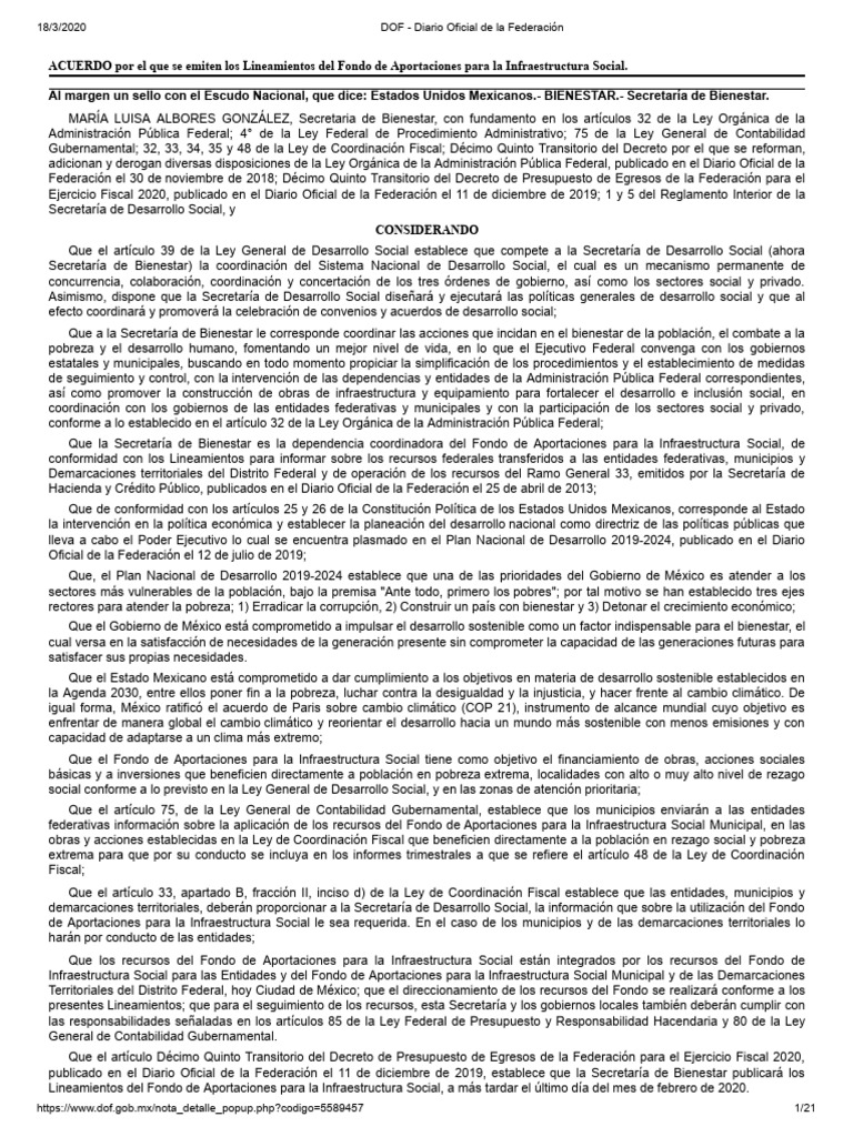 lineamientos generales fais 2020 | PDF | México | Desarrollo sostenible