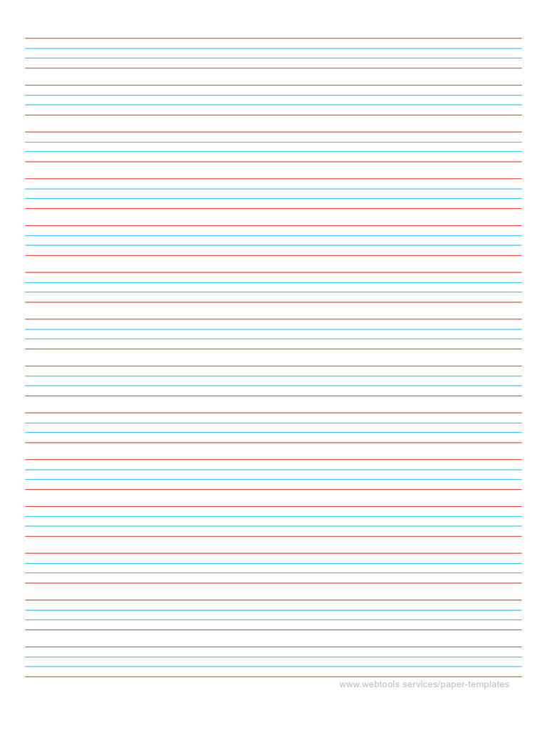 Four Lines English Alphabet Writing Paper Template-Narrow-A4 | PDF ...