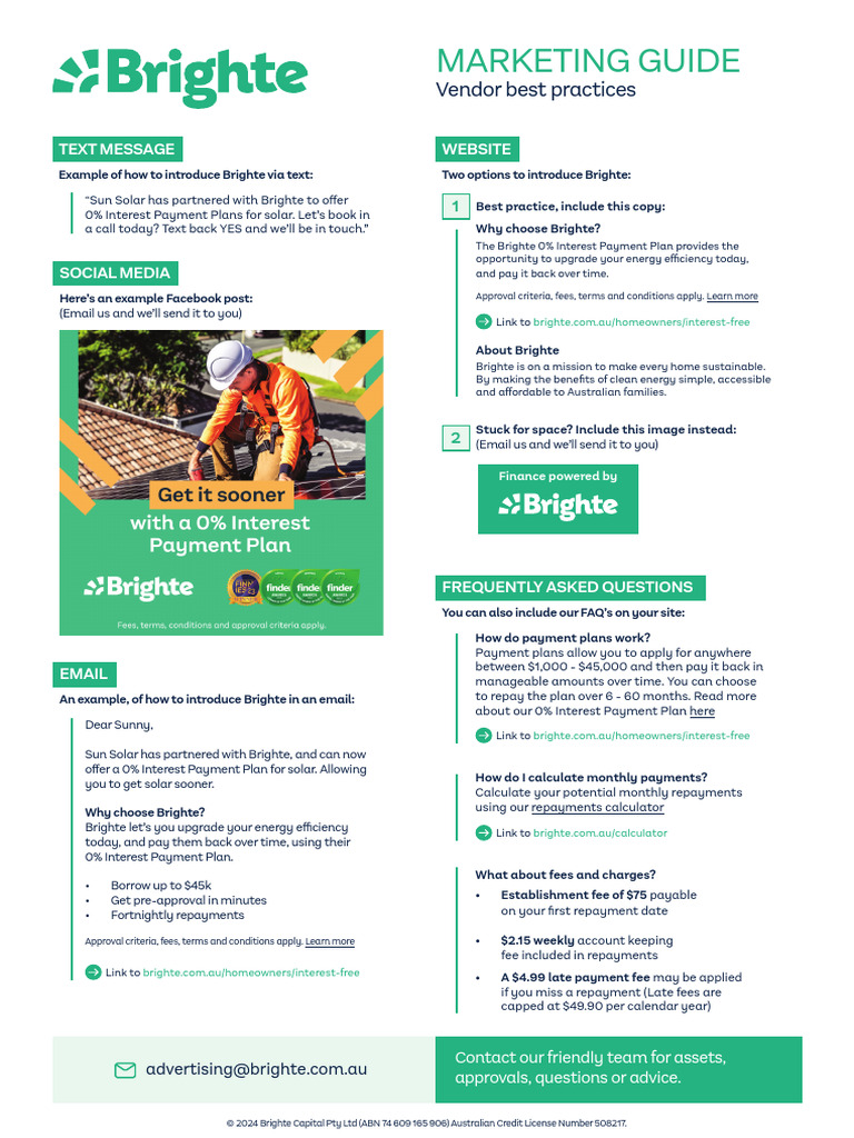 Vendor Marketing Guidelines | PDF | Interest | Fee