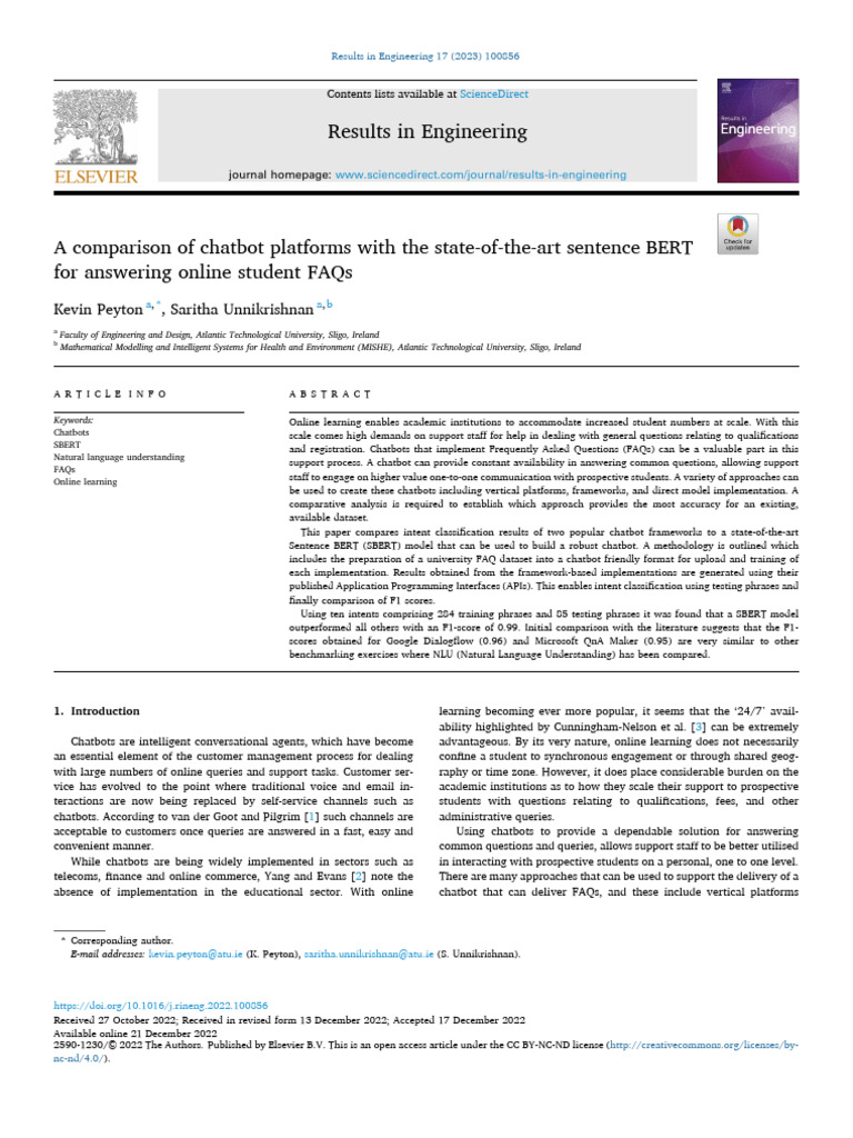 A Comparison of Chatbot Platforms With The State-Of-The-Art Sentence ... A Comparison of Chatbot Platforms With The State-Of-The-Art Sentence ...