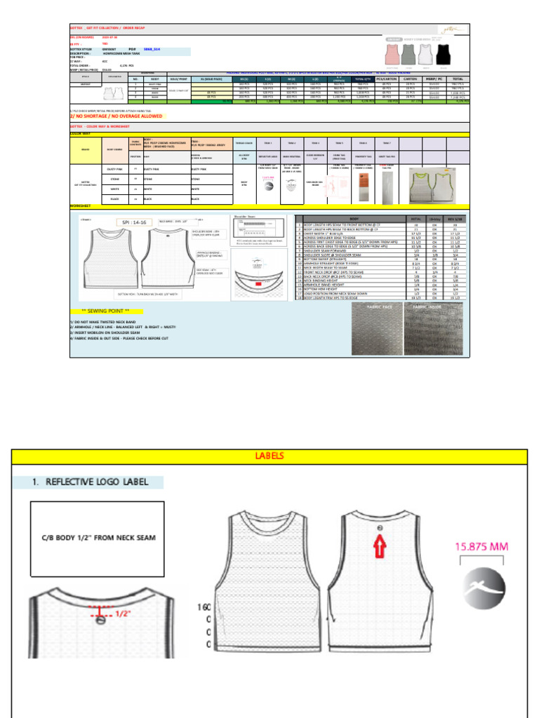 Gottex Worksheet - Gm5006t (202306) | PDF | Seam (Sewing)