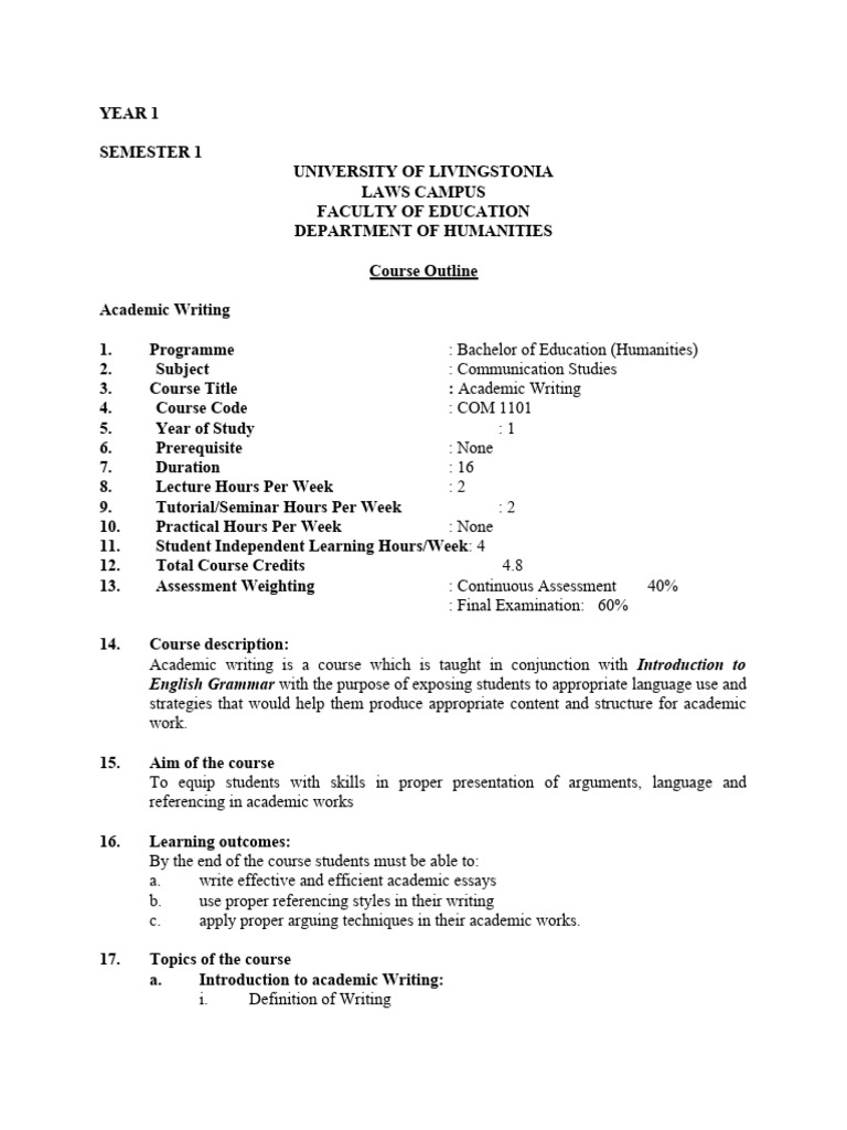 Course Outline Hara | PDF | Argument | Essays