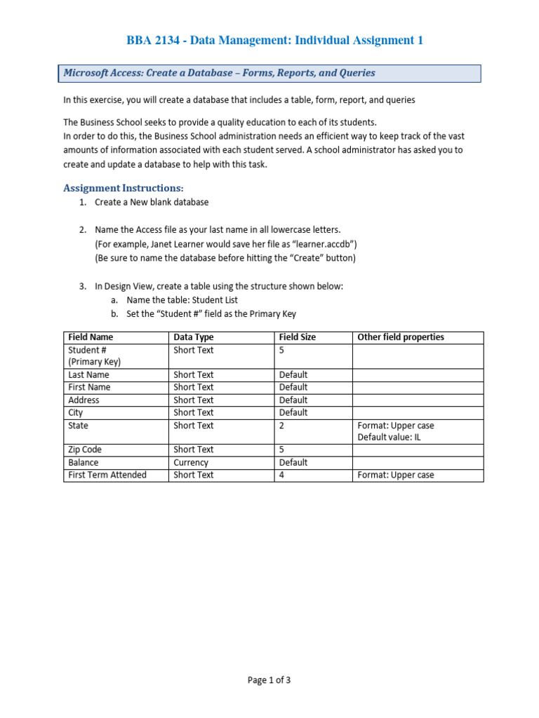 Individual Assignment 1 | PDF | Databases | Letter Case