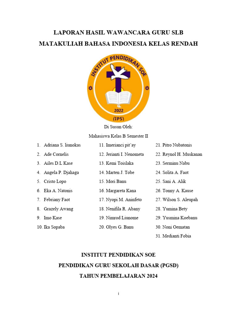 Laporan Hasil Wawancara Guru SLB | PDF