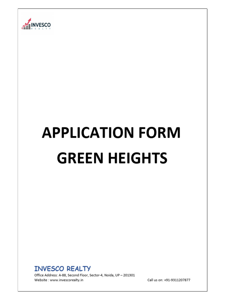 Green Heights Application Form | PDF | Payments | Cheque