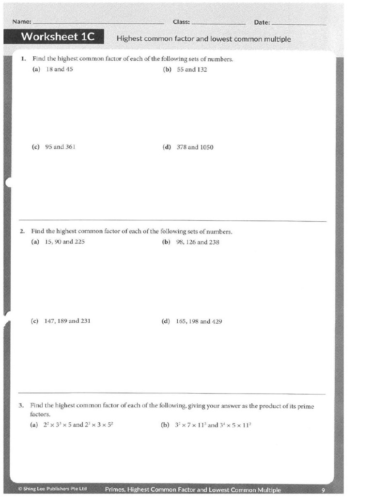 Think Mathematics Workbook 1A | PDF