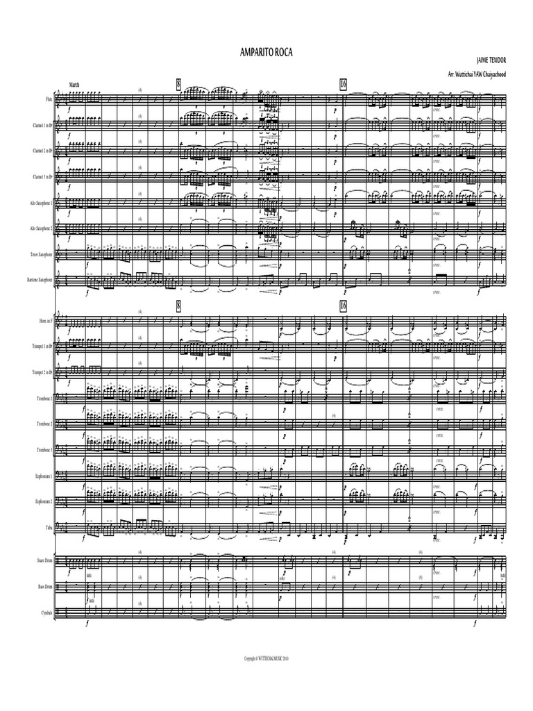 Amparito Roca | PDF | Saxophone | Compositions