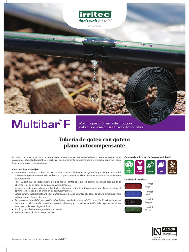 Multibar F Irritec Iberia | PDF | Agua | Hidrología