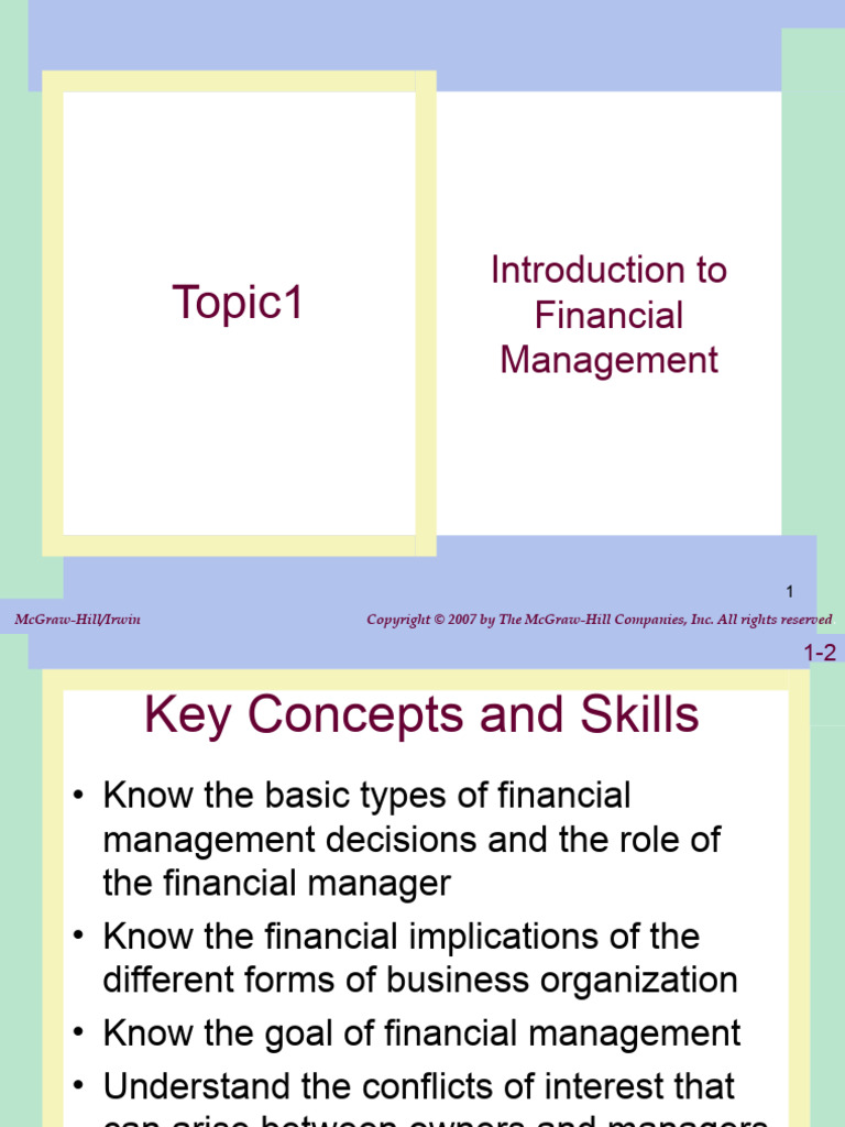 Topic1: Introduction To Financial Management | PDF | Stocks | Partnership