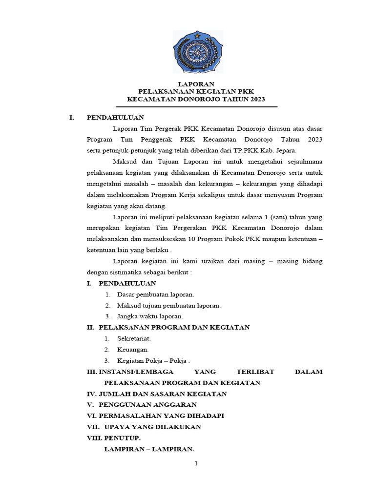 Laporan Tahunan PKK 2023 | PDF