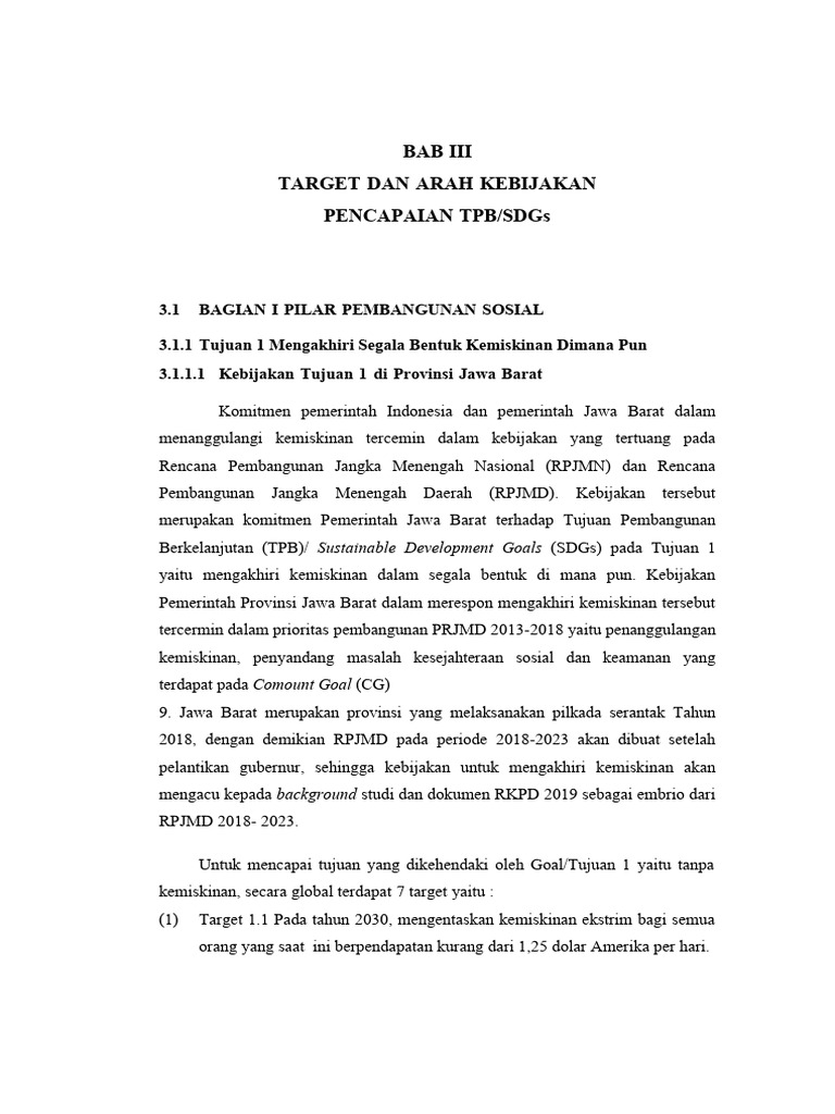 Konsep SDGs Jabar Bab 3 | PDF
