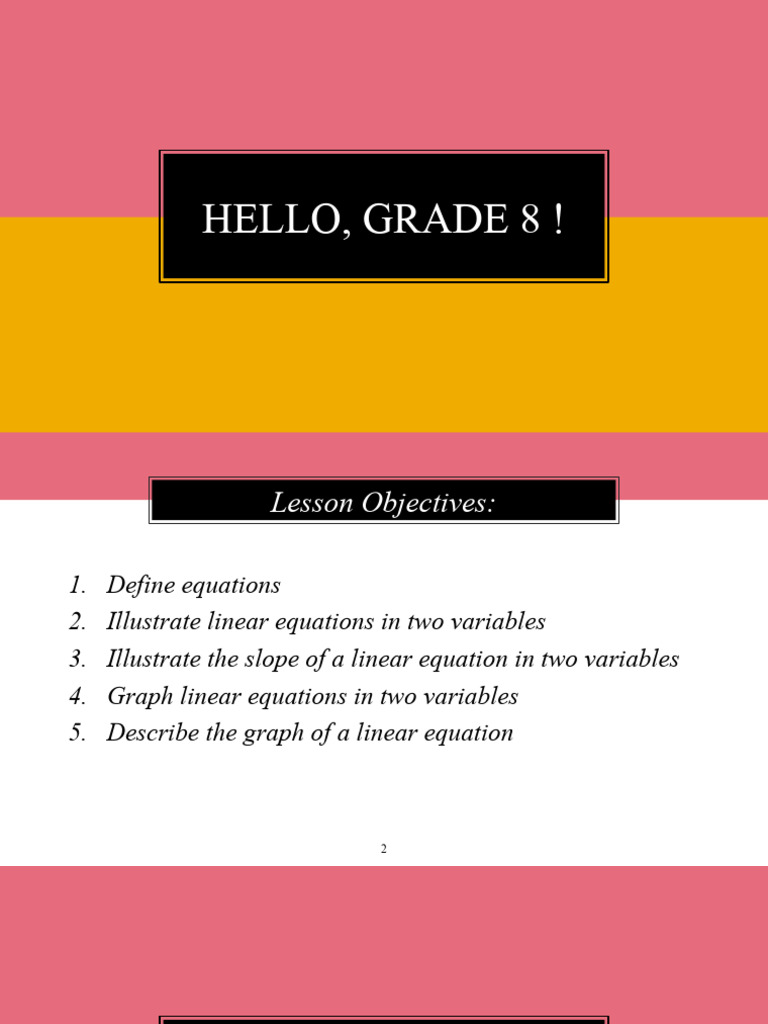 Math 8 Q1W6 | PDF | Slope | Equations