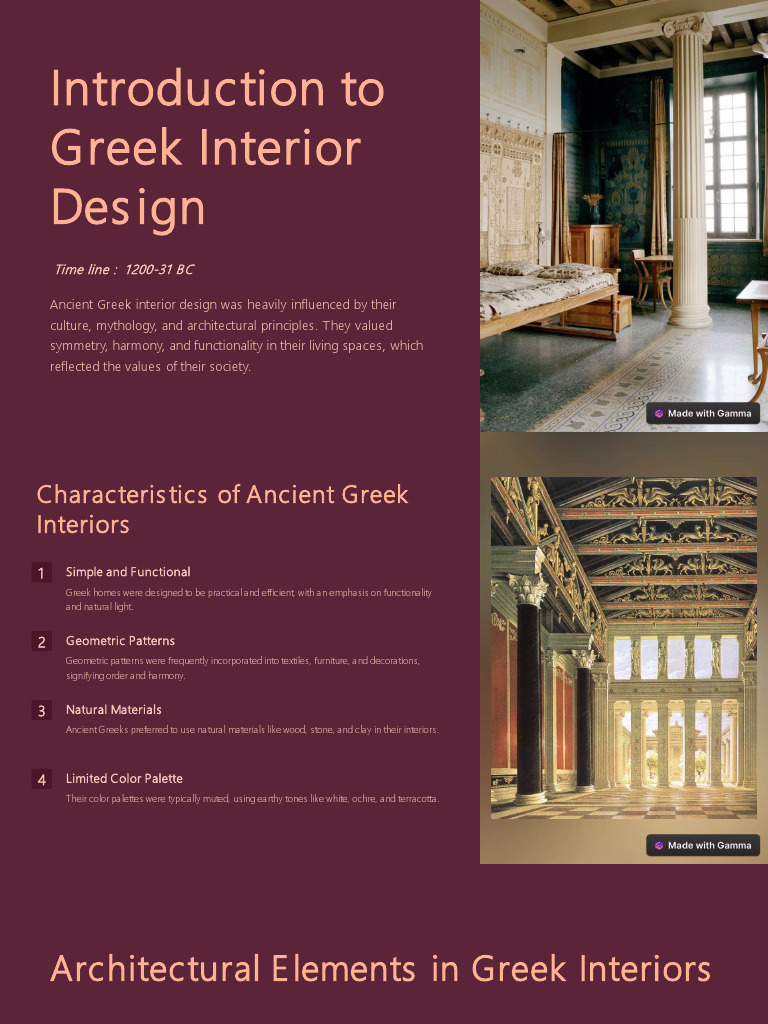 Introduction to Greek Interior Design | PDF | Interior Design | Furniture