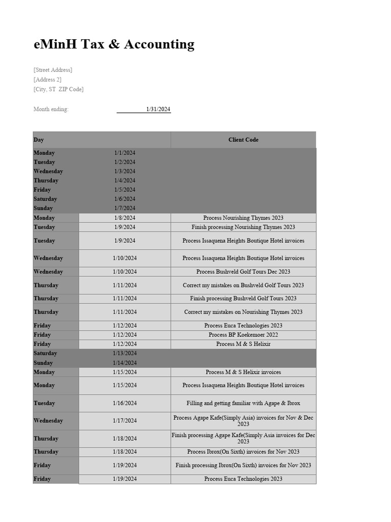 Timesheet 2024 | PDF
