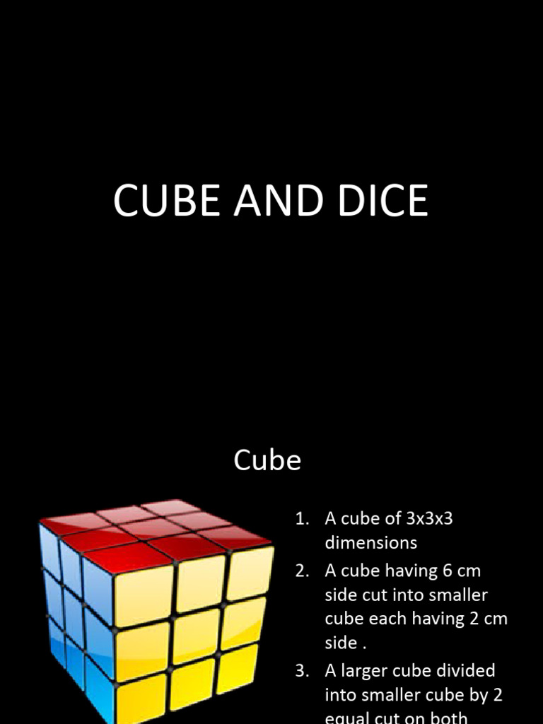 Cube and Dice 1 | PDF | Dice | Polytopes