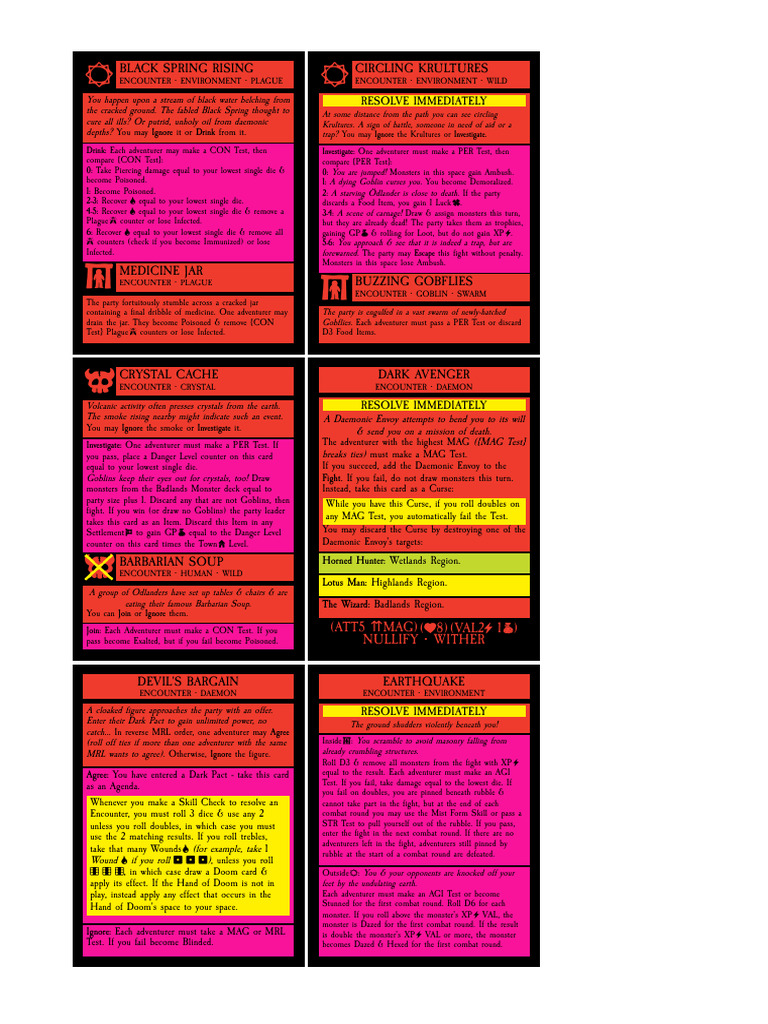 Morbad Cards Encounter Badlands | PDF