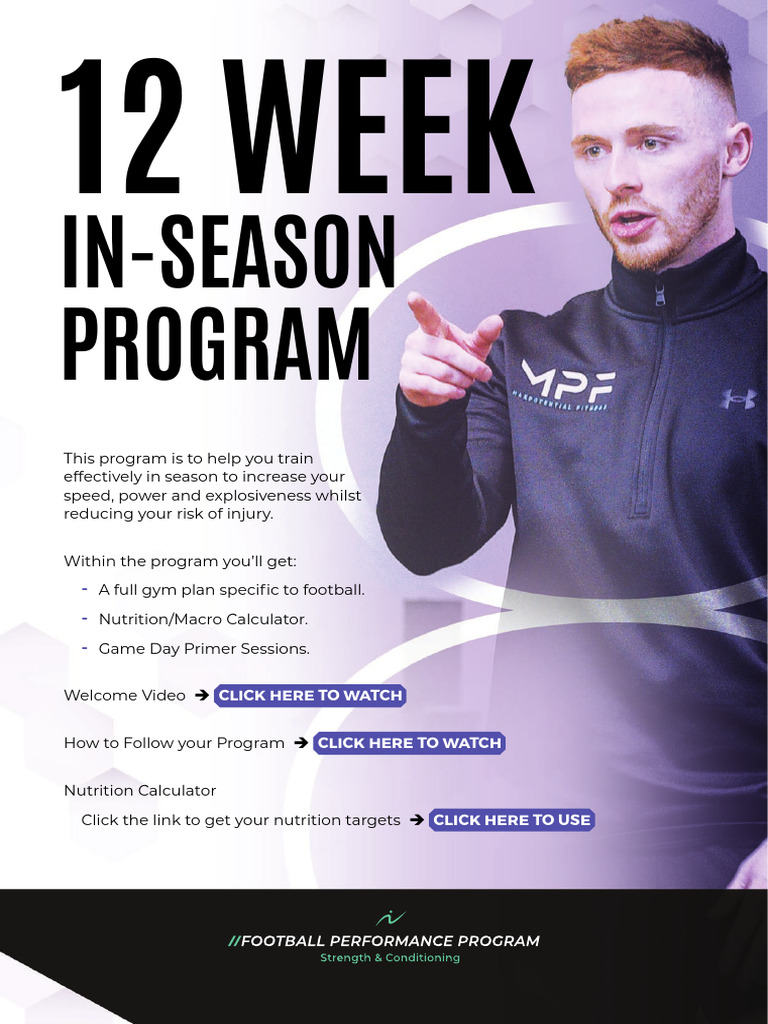 12 Week in Season Program - FPP | PDF | Weight Training | Physical Fitness