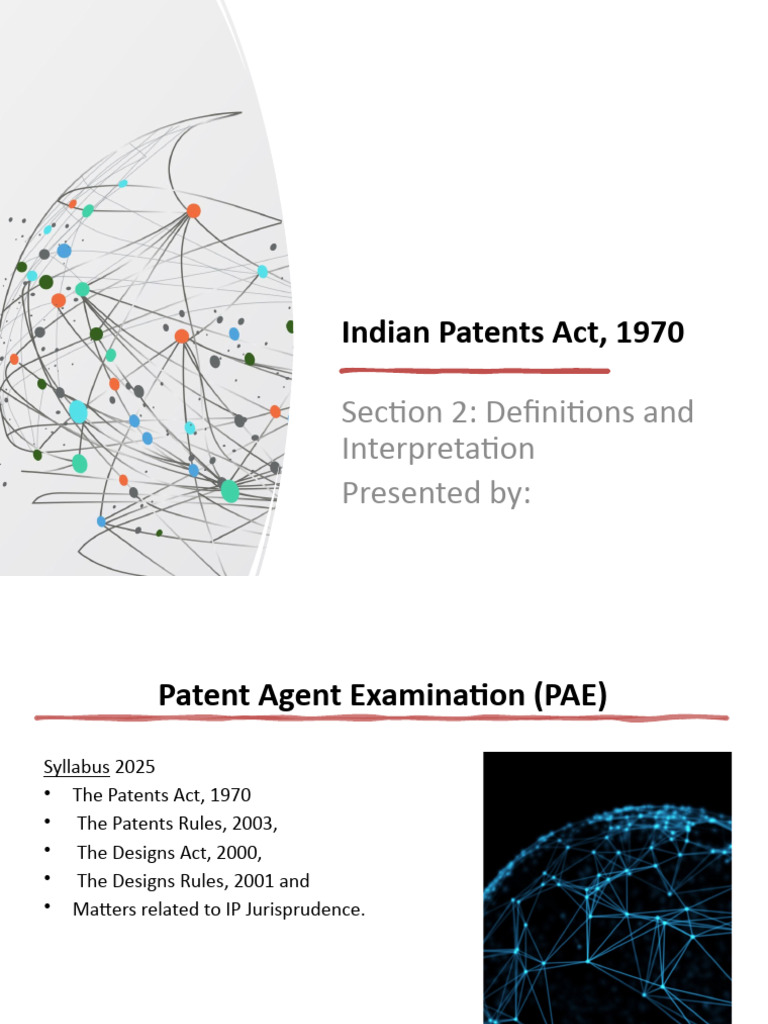 Indian Patents Act 1970 Section 2 | PDF | Patent | Glossary Of Patent ...
